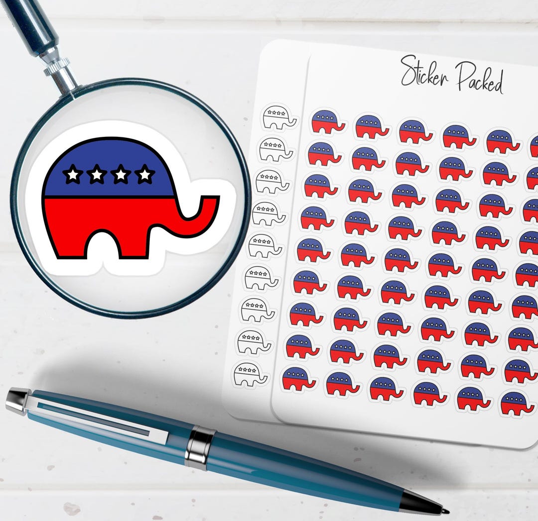 Republican Elephant Planner Sticker Republican Elephant Icon Sticker ...