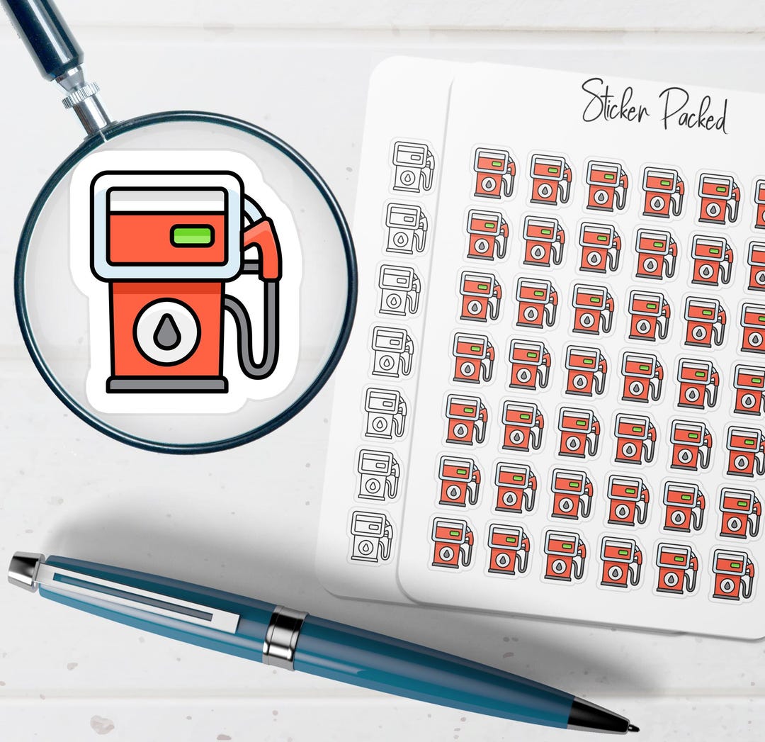 Gas Planner Stickers Gas Pump Planner Stickers Gas Reminder Stickers ...