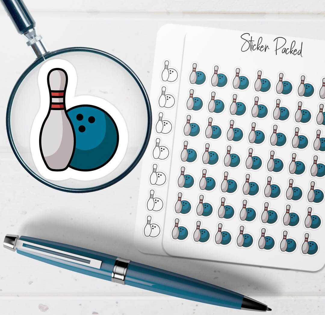Bowling Ball and Pin Planner Sticker Bowling Ball and Pin Icon Sticker ...
