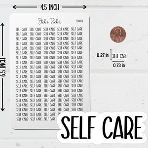 Self Care Planner Sticker Self Care Script Sticker Self Care Word ...