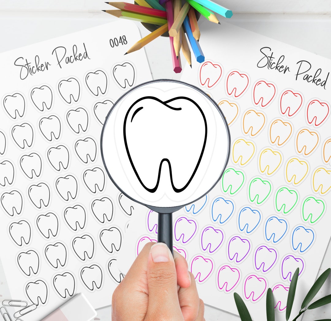 Tooth Planner Stickers Dentist Planner Stickers Teeth Stickers for ...