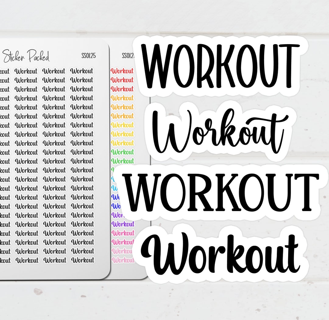 Workout Planner Sticker Workout Script Sticker Workout Word Sticker ...