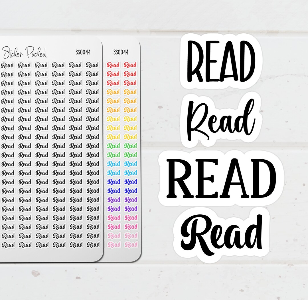 Read Planner Sticker Read Script Sticker Read Word Sticker Read Script ...