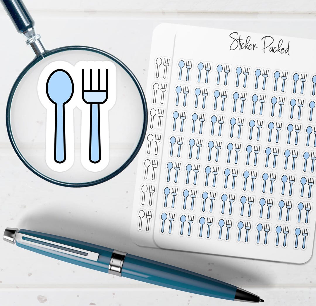 Cutlery Planner Sticker Cutlery Icon Sticker Cutlery Sticker - Etsy