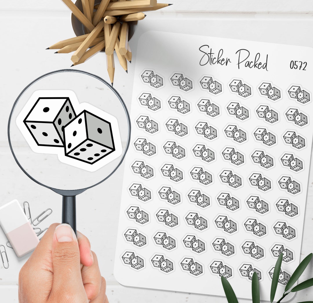 Dice Planner Sticker Dice Icon Sticker Dice Sticker - Etsy