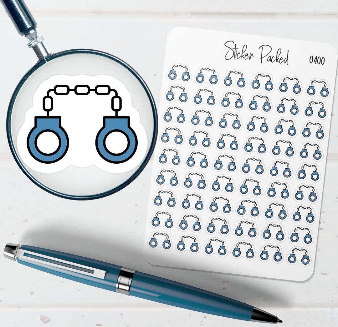 Handcuffs Planner Sticker Handcuffs Icon Sticker Handcuffs Sticker - Etsy