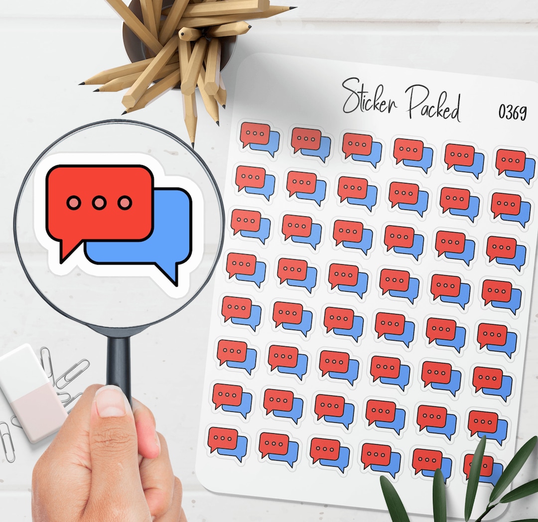 Chat Planner Sticker Chat Icon Sticker Chat Sticker - Etsy