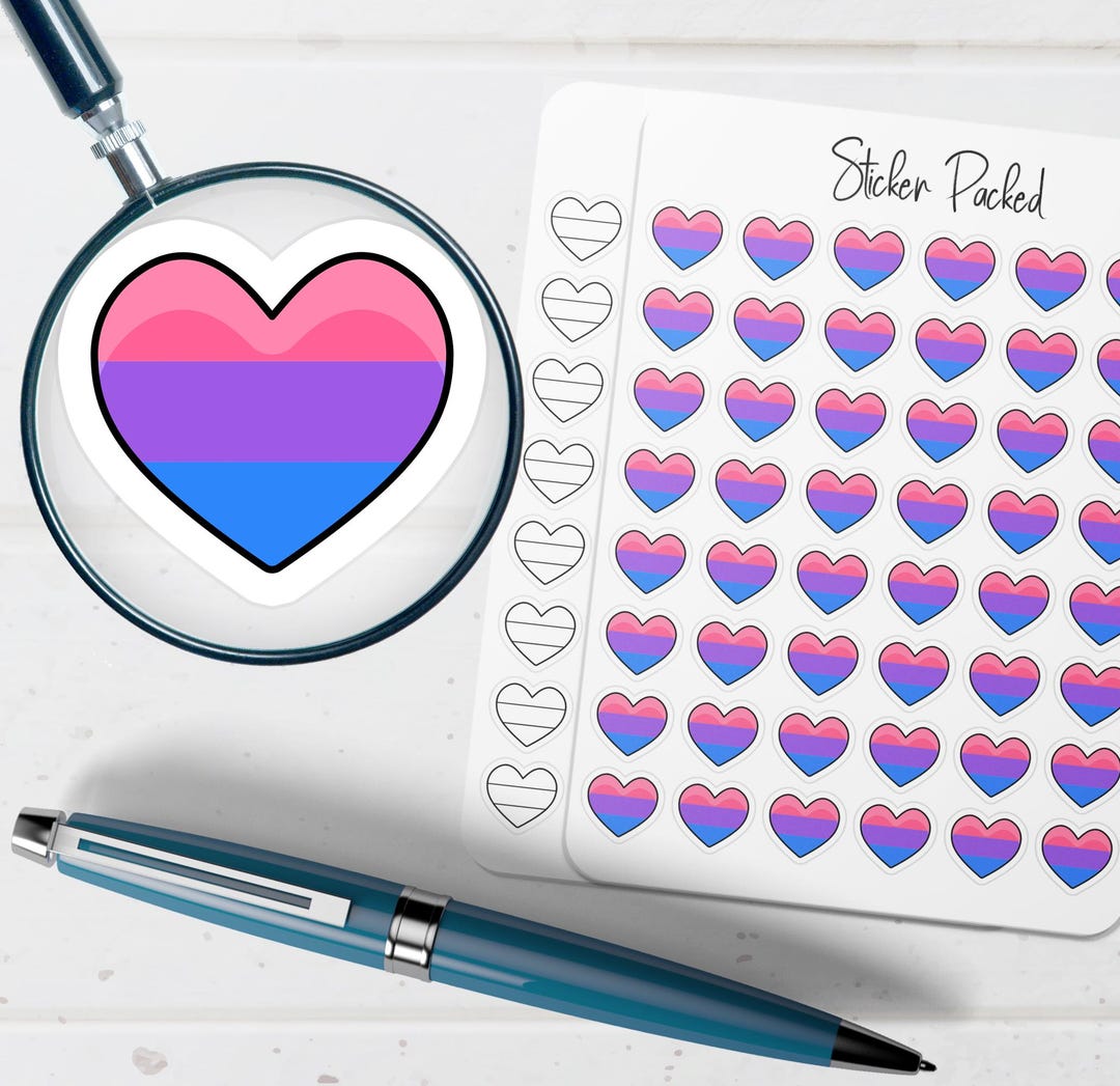 Bisexual Heart Planner Sticker Bisexual Heart Icon Sticker Bisexual ...