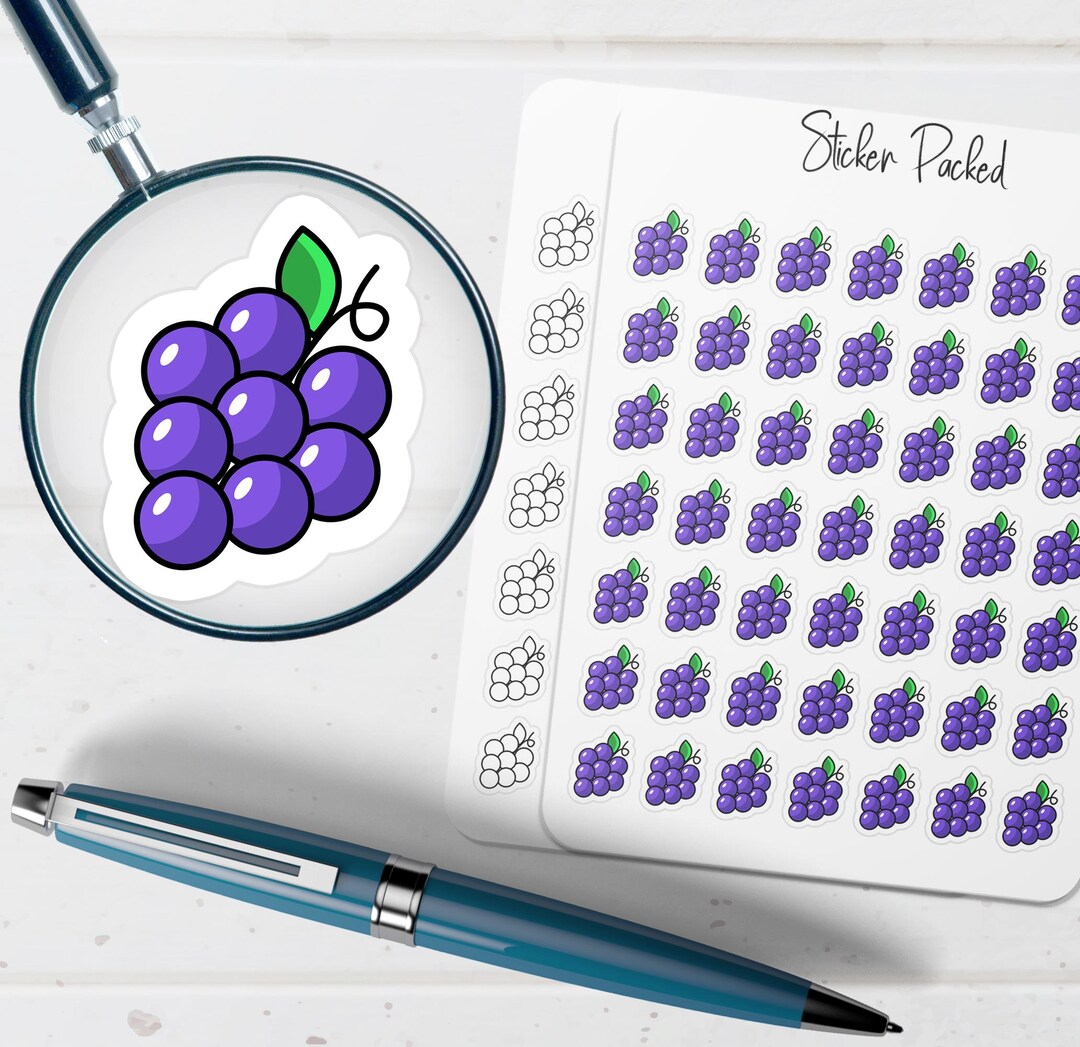 Grapes Planner Sticker Grapes Icon Sticker Grapes Sticker Fruit Planner ...