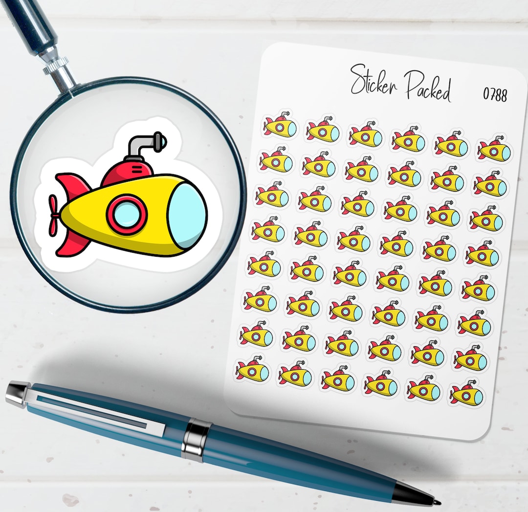 Submarine Planner Sticker Submarine Icon Sticker Submarine - Etsy