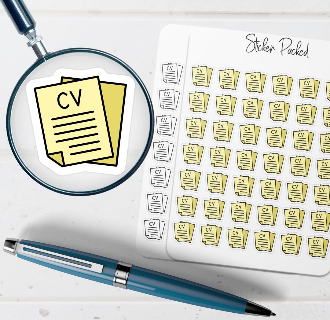 Resume Planner Sticker Resume Icon Sticker Resume Sticker - Etsy