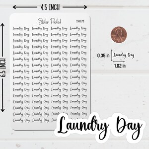 Laundry Day Planner Sticker Laundry Day Script Sticker Laundry Day Word ...
