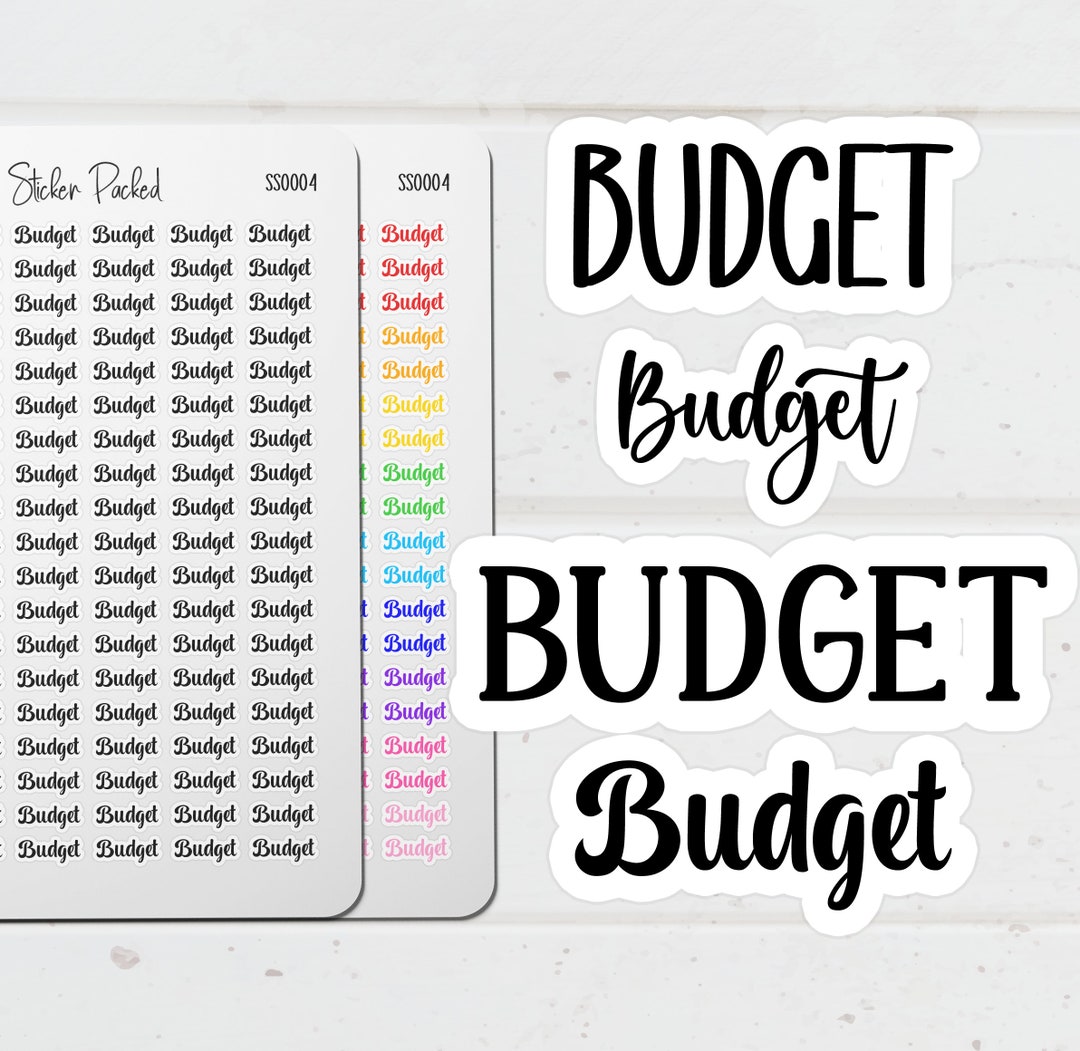 Budget Planner Sticker Budget Script Sticker Budget Word Sticker Budget ...