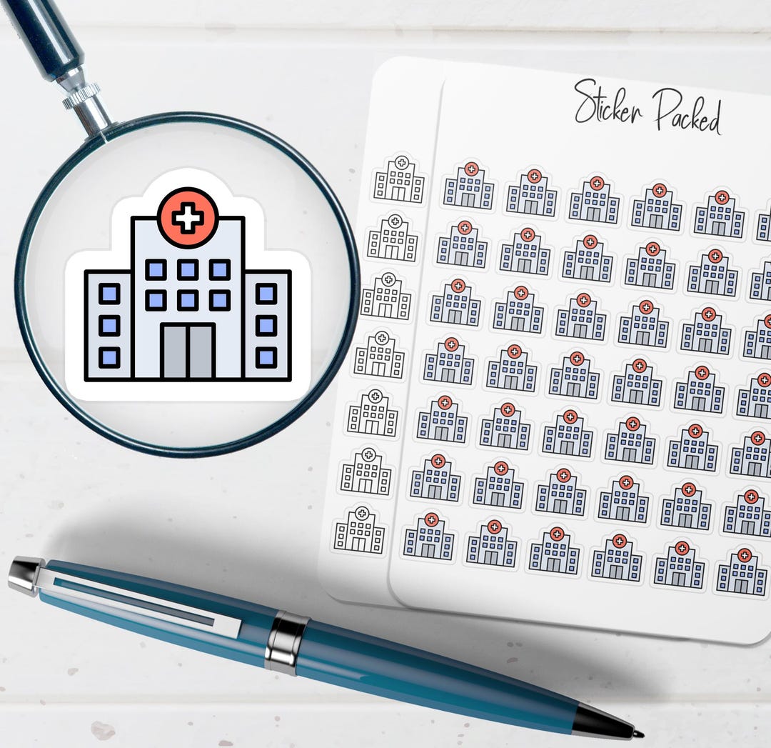 Hospital Planner Sticker Hospital Icon Sticker Hospital Sticker - Etsy