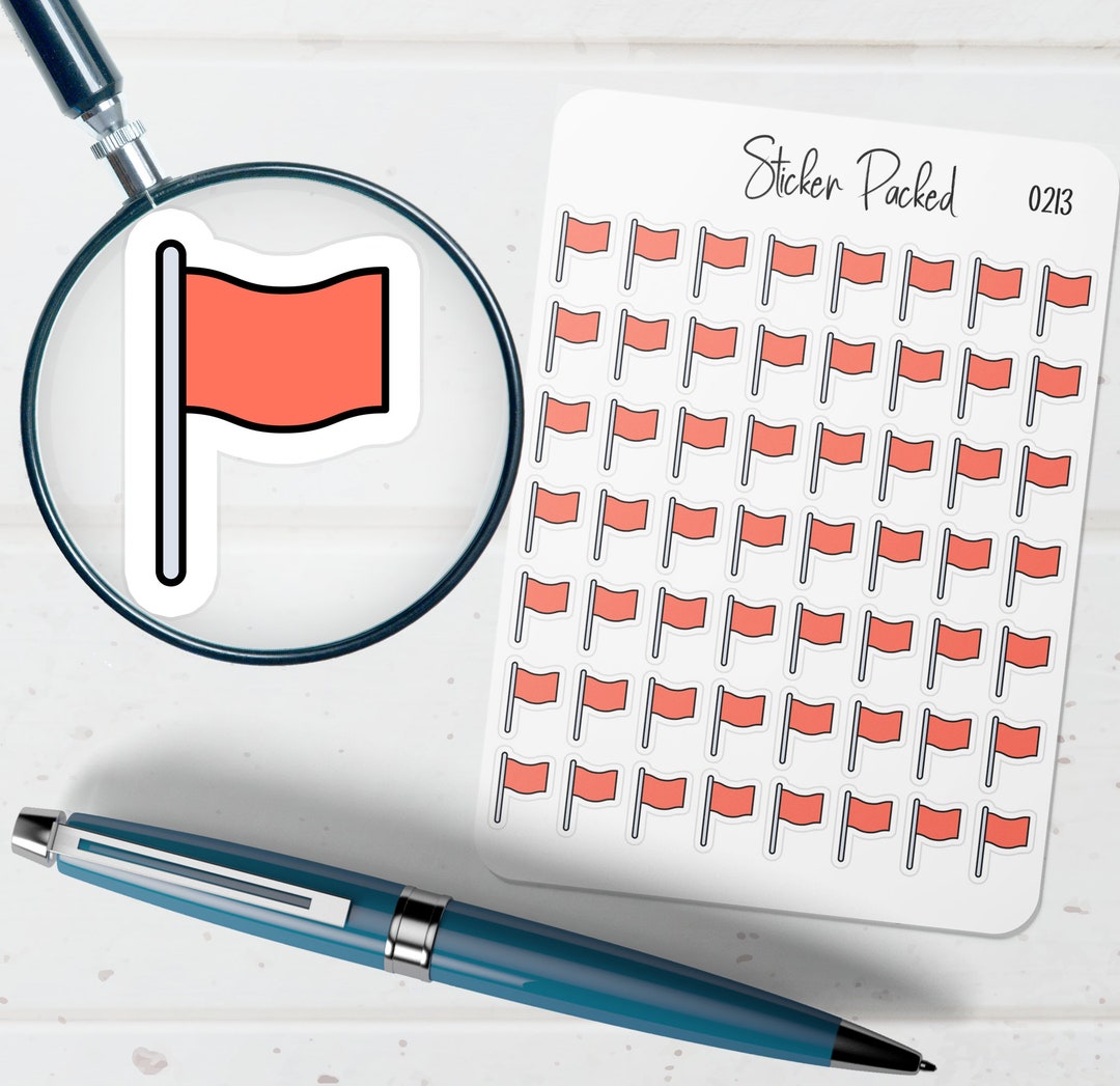 Red Flag Planner Sticker Red Flag Icon Sticker Red Flag Sticker - Etsy