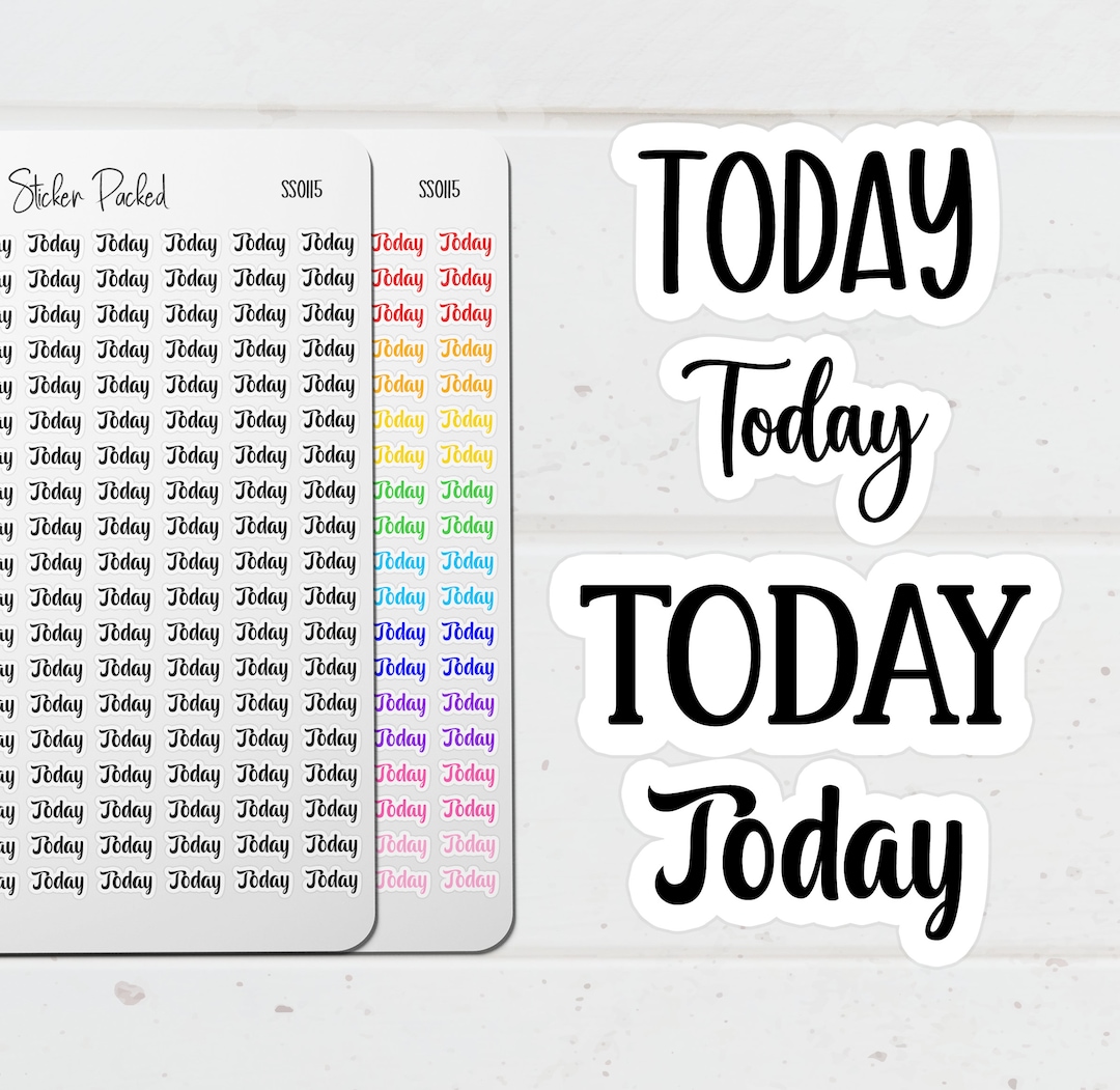 Today Planner Sticker Today Script Sticker Today Word Sticker Today ...
