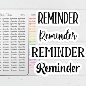 Reminder Planner Sticker Reminder Script Sticker Reminder Word Sticker ...