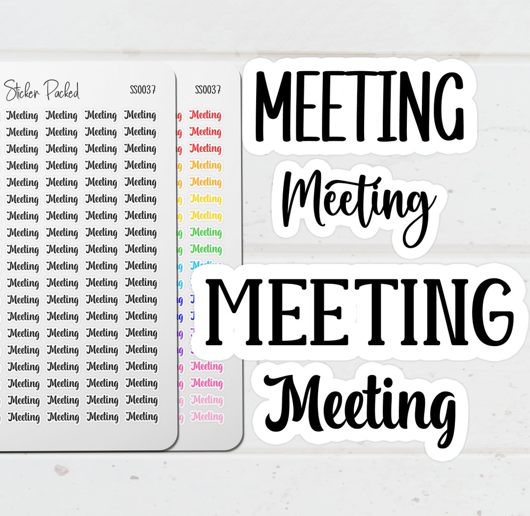 Meeting Planner Sticker Meeting Script Sticker Meeting Word Sticker ...