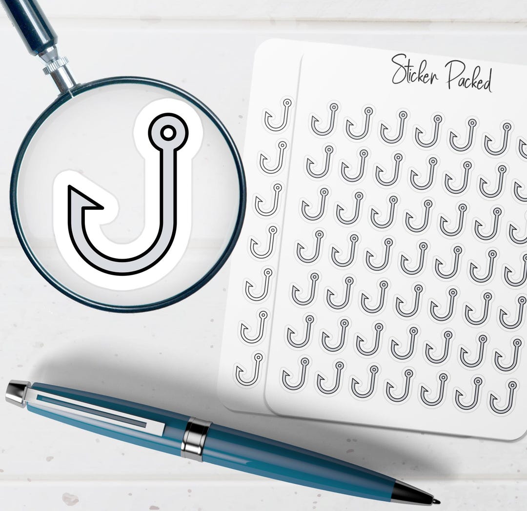 Fishing Hook Planner Sticker Fishing Hook Icon Sticker Fishing Hook ...