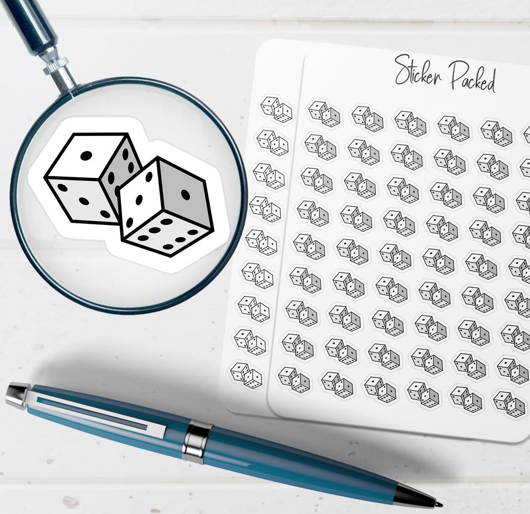Dice Planner Sticker Dice Icon Sticker Dice Sticker - Etsy
