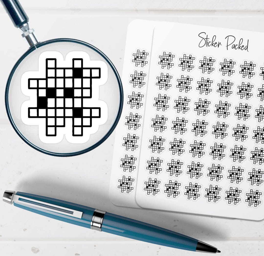 Crossword Puzzle Planner Sticker Crossword Puzzle Icon Sticker ...