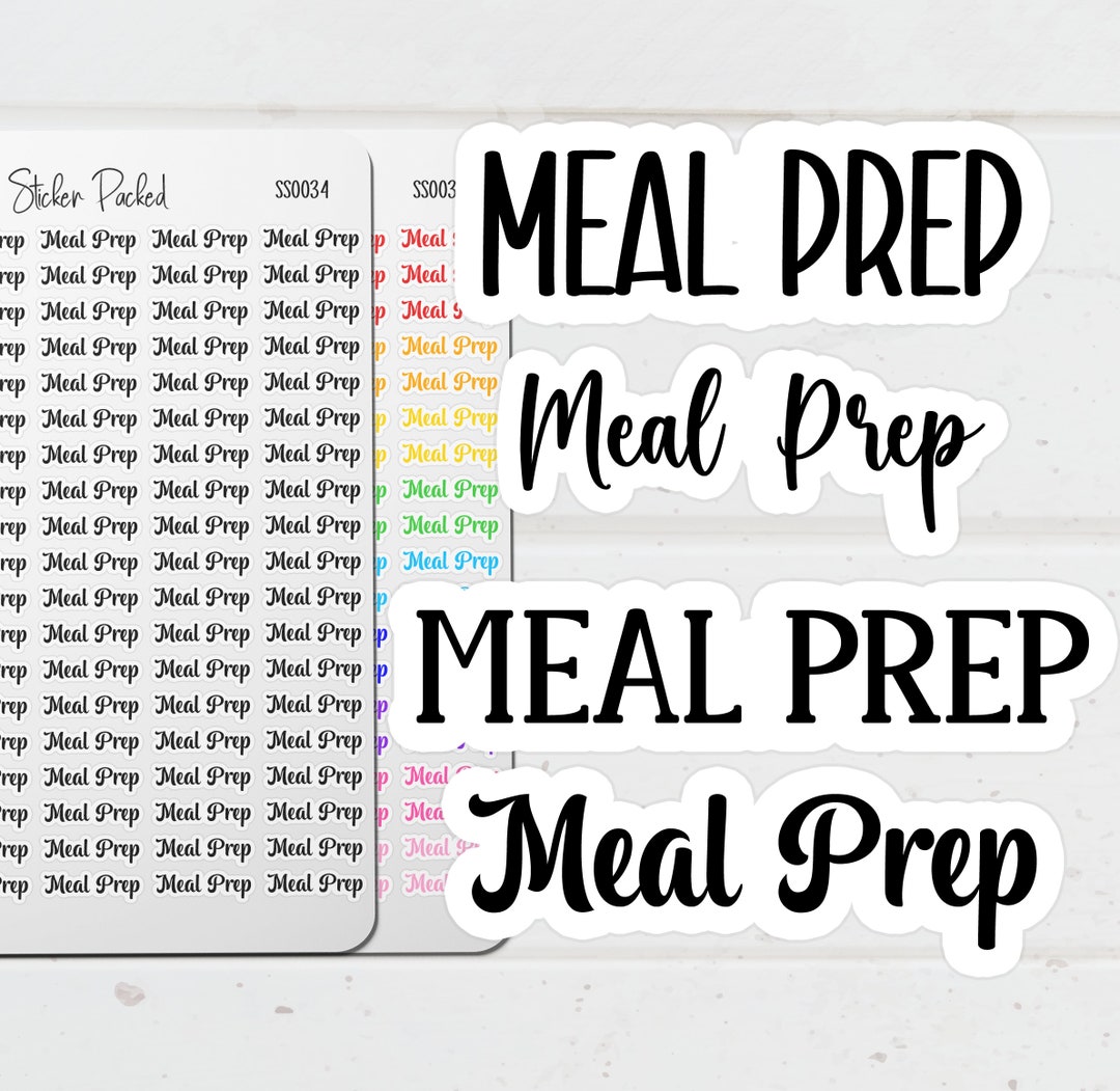 Meal Prep Planner Sticker Meal Prep Script Sticker Meal Prep Word ...