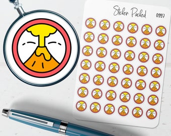 Die-cut Volcano Stickers - Etsy