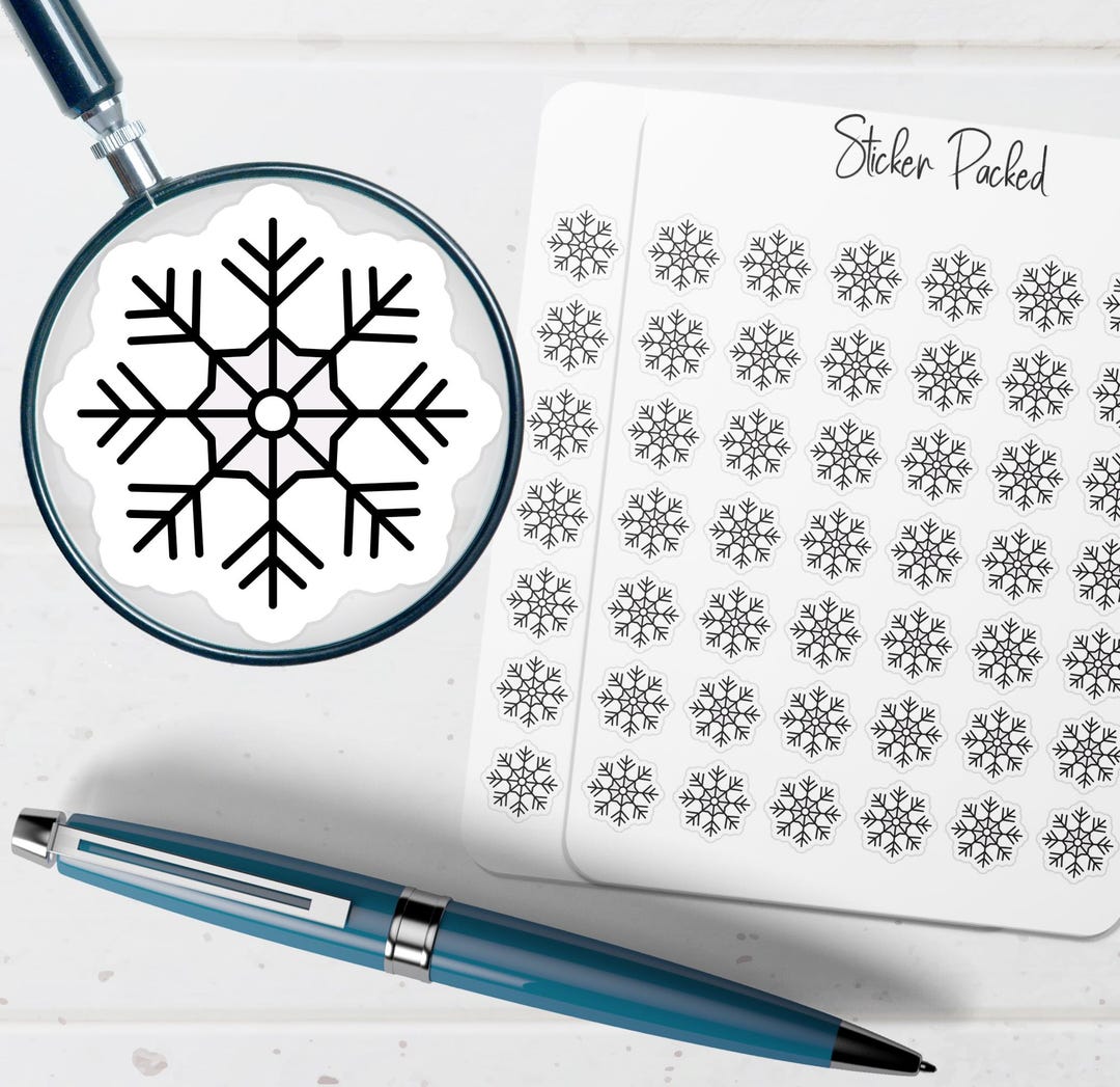Snowflake Planner Sticker Snowflake Icon Sticker Snowflake Sticker - Etsy