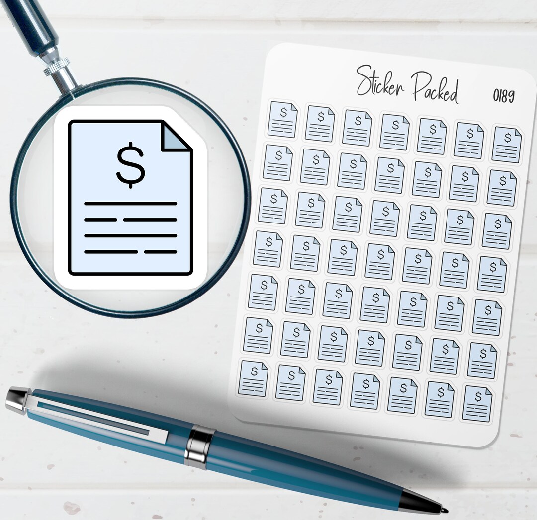 Invoice Planner Sticker Invoice Icon Sticker Invoice Sticker - Etsy