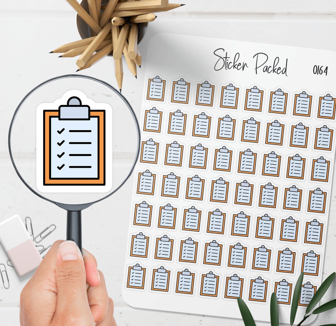 Checklist Planner Sticker Checklist Icon Sticker Checklist - Etsy