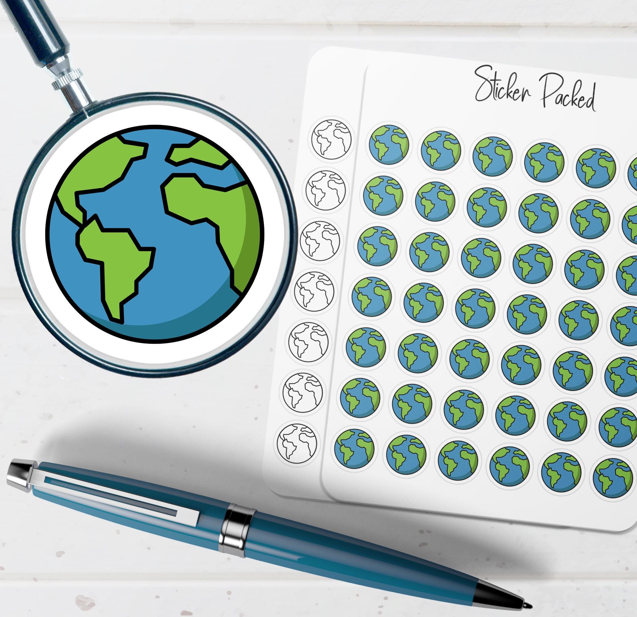 Earth Planner Sticker Earth Icon Sticker Earth Sticker World Planner ...