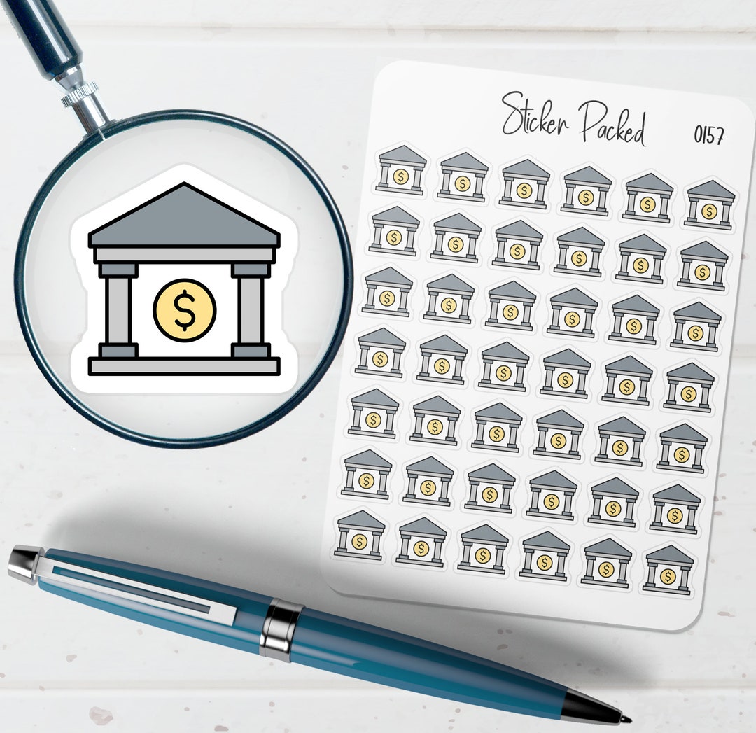 Bank Planner Sticker Bank Icon Sticker Bank Sticker - Etsy