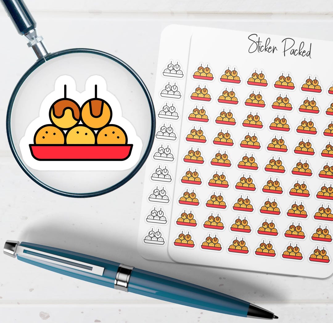 Takoyaki Planner Sticker Takoyaki Icon Sticker Takoyaki Sticker - Etsy