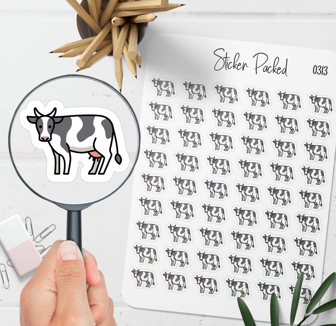 Cow Planner Sticker Cow Icon Sticker Cow Sticker - Etsy