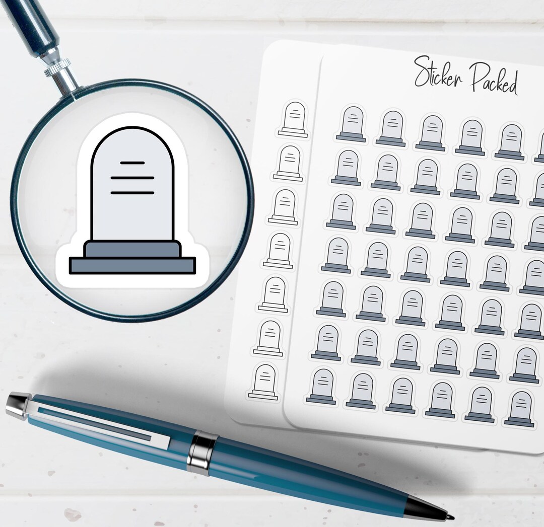 Headstone Planner Sticker Headstone Icon Sticker Headstone Sticker - Etsy