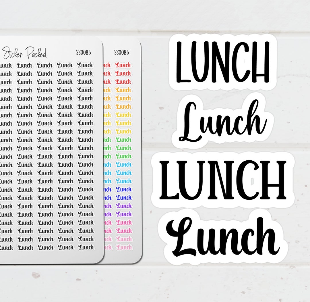 Lunch Planner Sticker Lunch Script Sticker Lunch Word Sticker Lunch ...