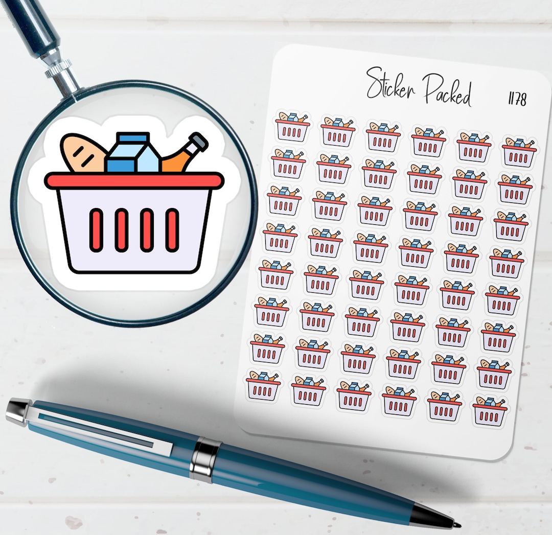 Grocery Planner Sticker Grocery Icon Sticker Grocery Sticker - Etsy