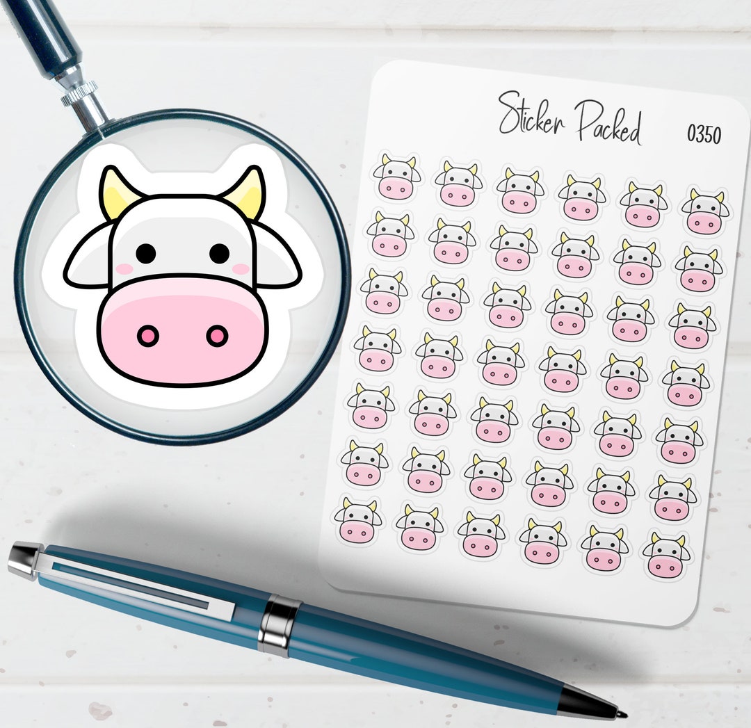 Cow Head Planner Sticker Cow Head Icon Sticker Cow Head Sticker - Etsy