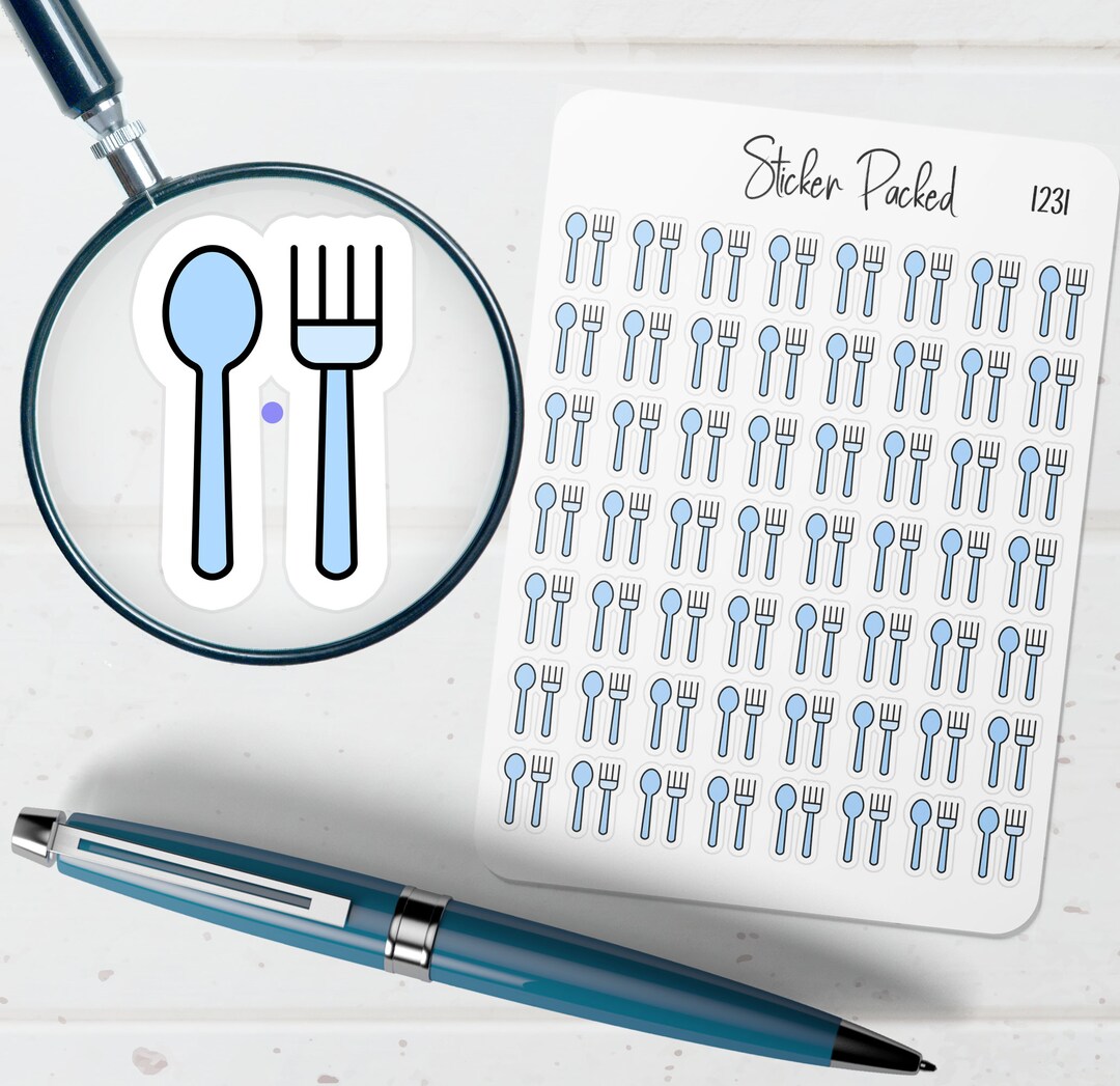 Cutlery Planner Sticker Cutlery Icon Sticker Cutlery Sticker - Etsy