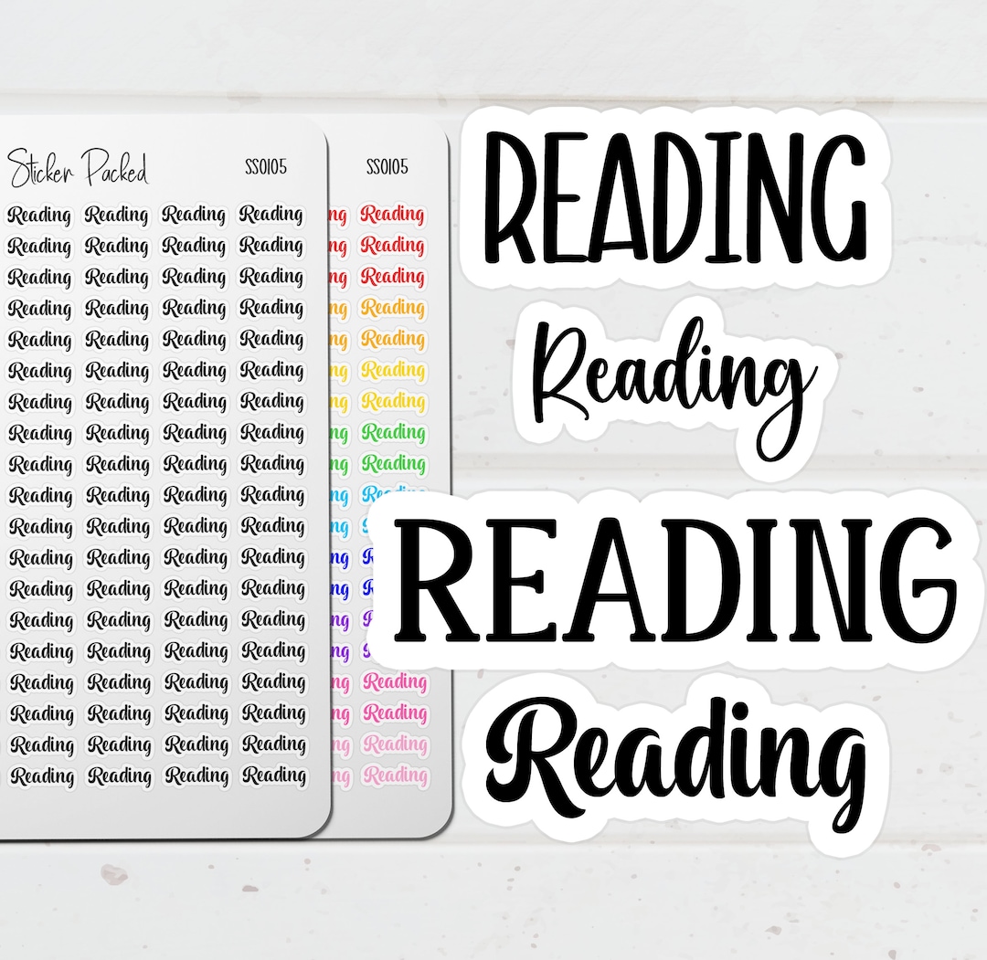 Reading Planner Sticker Reading Script Sticker Reading Word Sticker ...