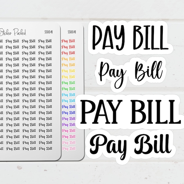 Bill Pay Stickers - Etsy