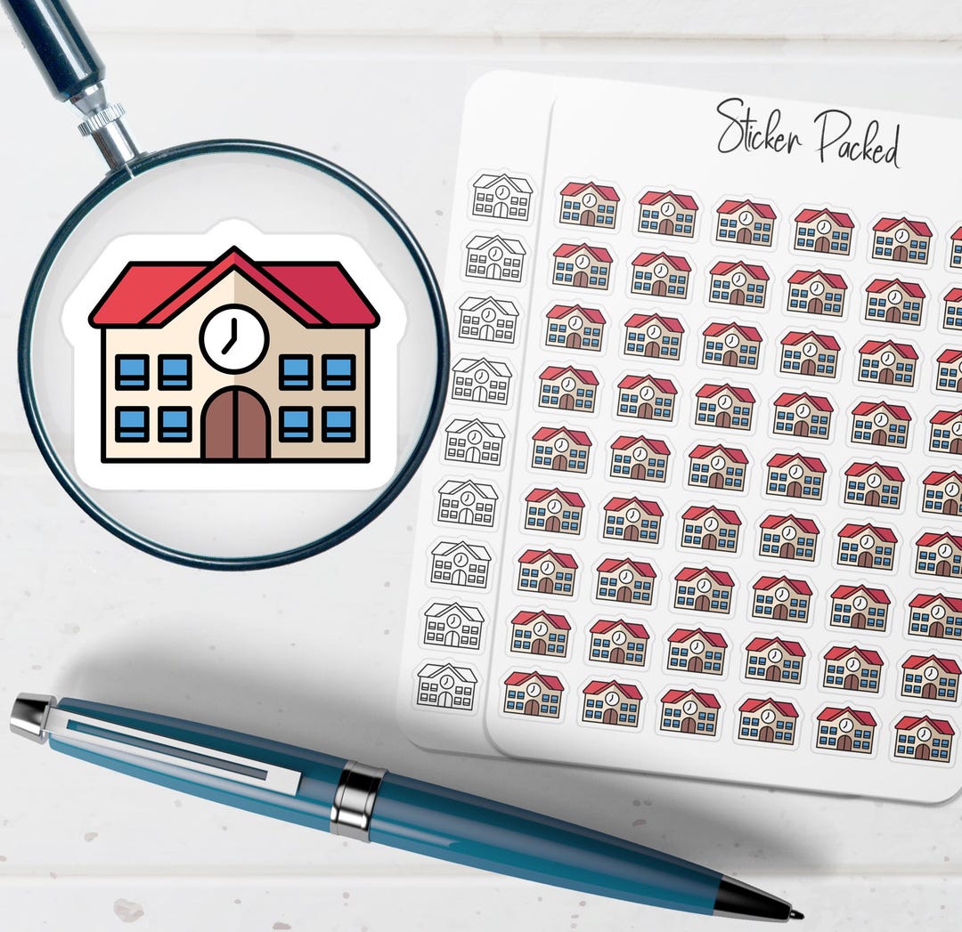 School Planner Sticker School Icon Sticker School Sticker - Etsy