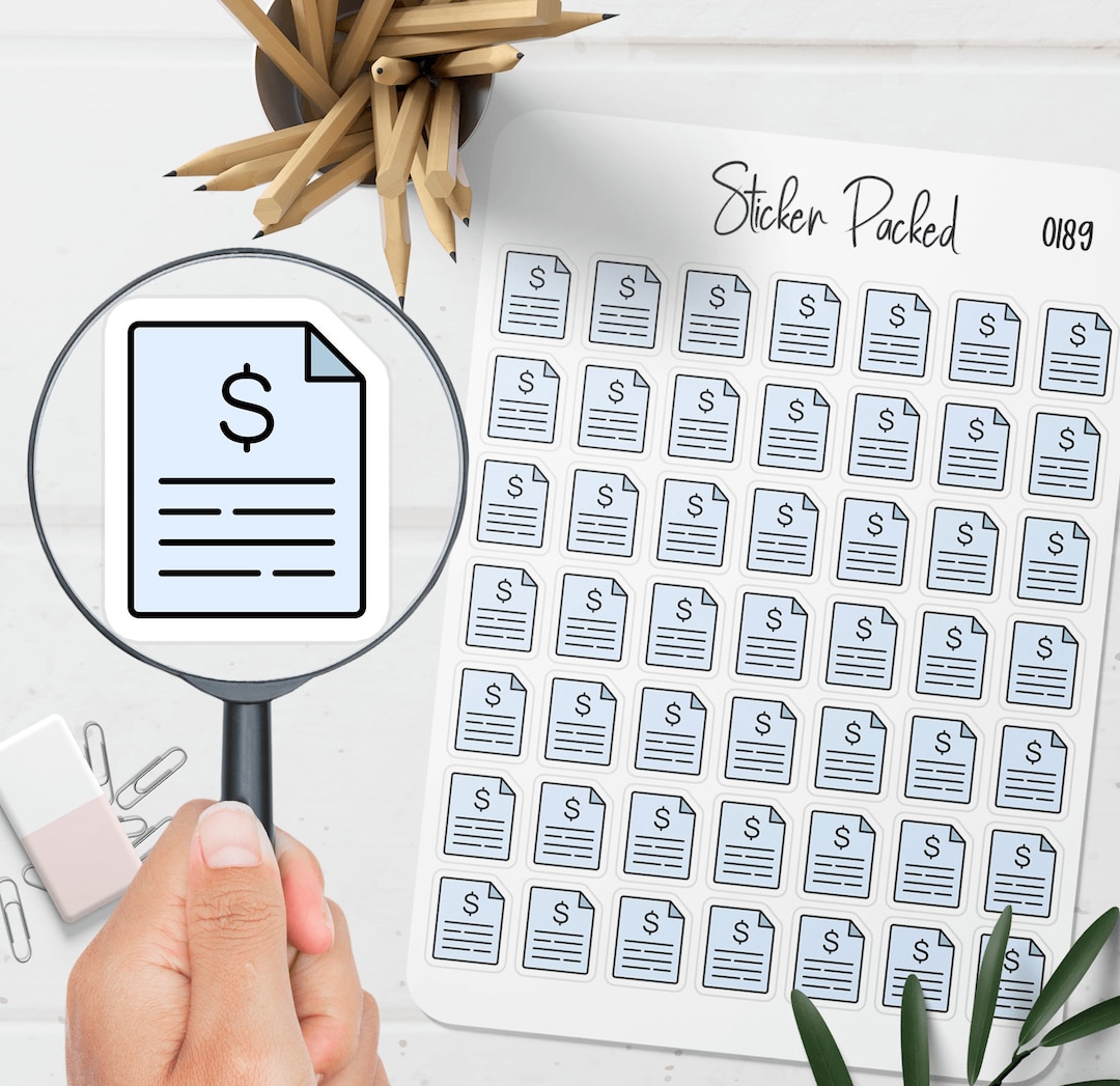 Invoice Planner Sticker Invoice Icon Sticker Invoice Sticker - Etsy