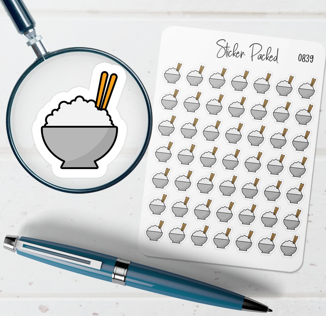 Rice Bowl Planner Sticker Rice Bowl Icon Sticker Rice Bowl Sticker - Etsy
