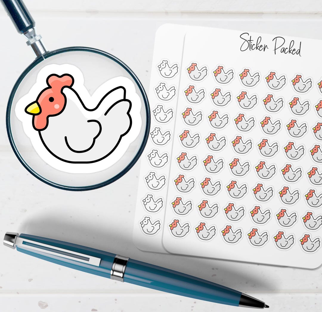 Chicken Planner Sticker Chicken Icon Sticker Chicken Sticker - Etsy