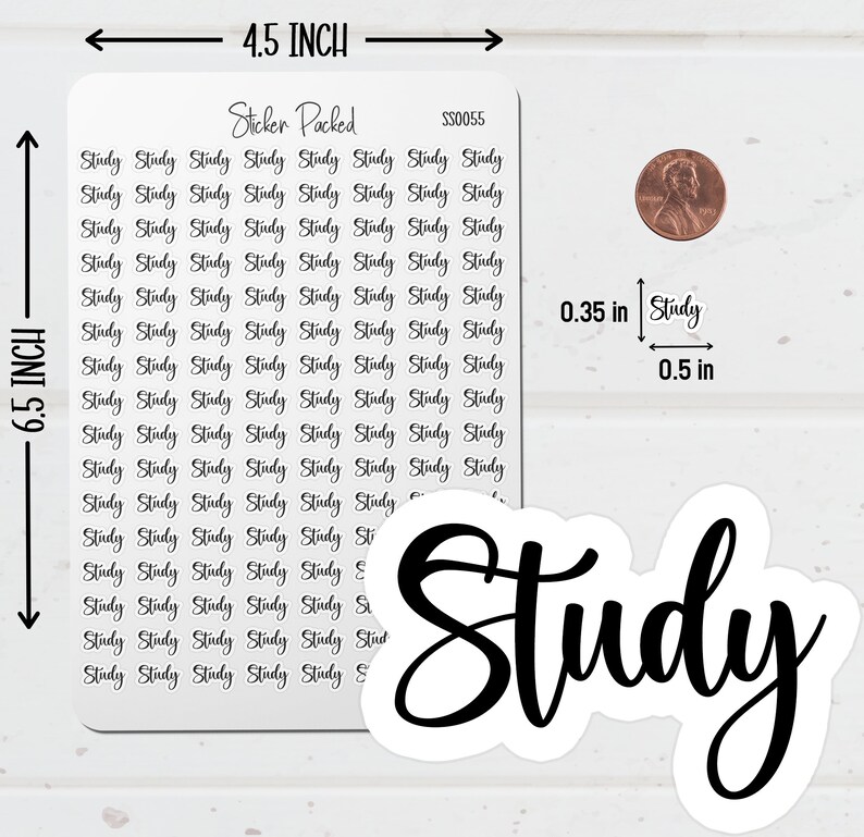 Study Planner Sticker Study Script Sticker Study Word Sticker Study ...
