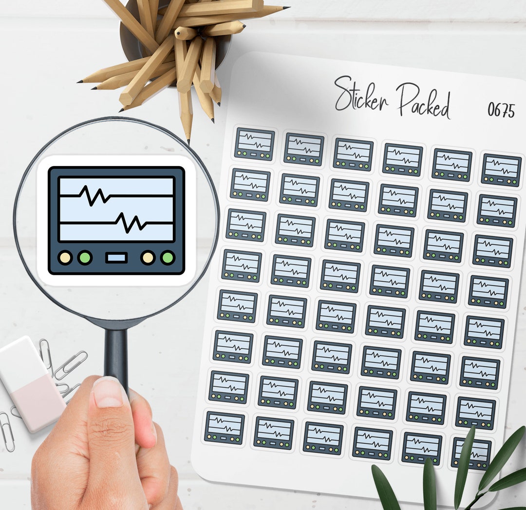 EKG Planner Sticker EKG Icon Sticker EKG Sticker - Etsy