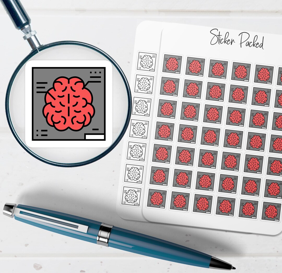 Brain Scan Planner Sticker Brain Scan Icon Sticker Brain Scan Sticker ...