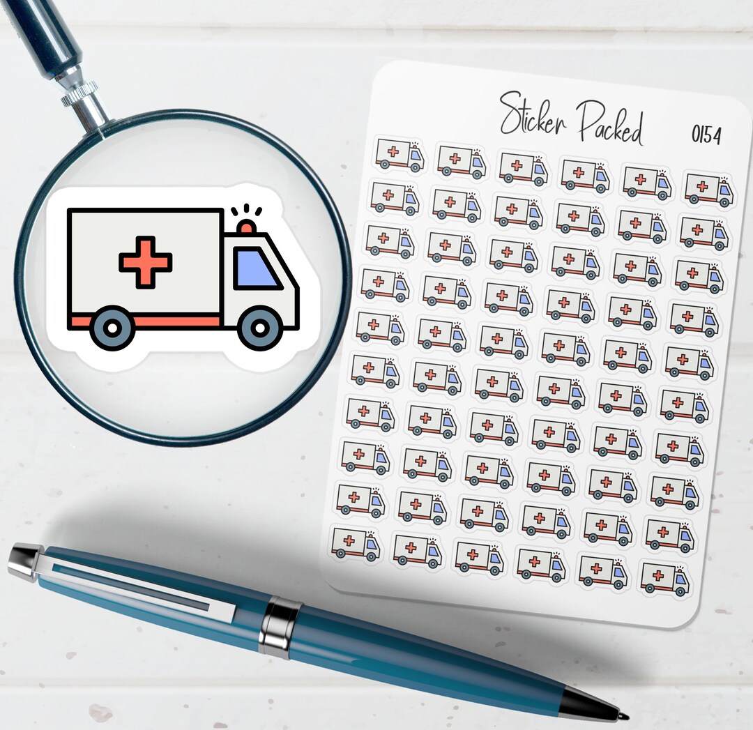 Ambulance Planner Sticker Ambulance Icon Sticker Ambulance - Etsy