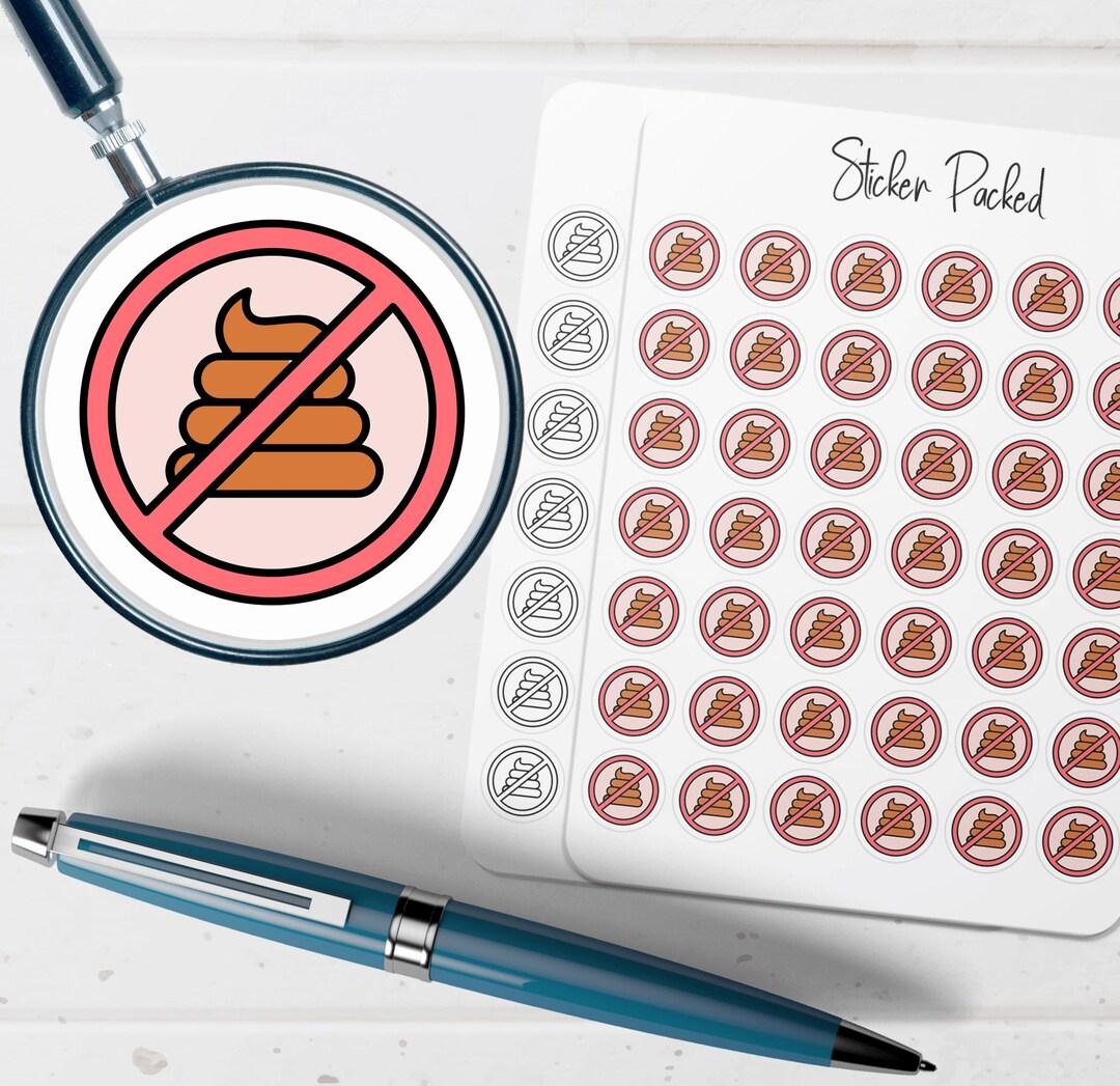 No Poop Planner Sticker No Poop Icon Sticker No Poop Sticker - Etsy